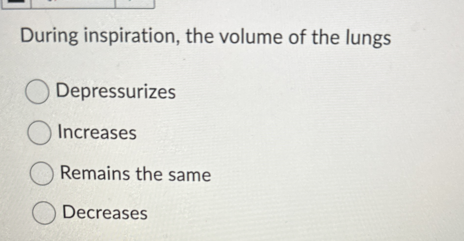 Solved During inspiration, the volume of the | Chegg.com