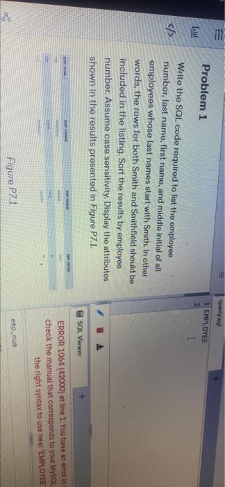 Solved Write the SQL code required to list the employee | Chegg.com