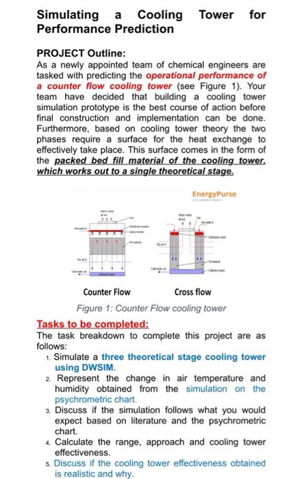 Simulating a Cooling Tower for Performance Prediction | Chegg.com