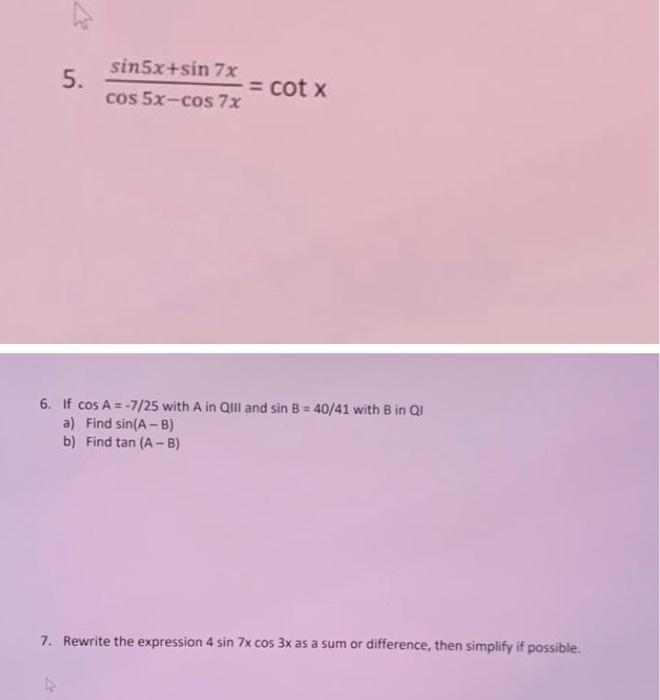 Solved 1+tan2θ2tanθ=sin2θ sint1+cost=1−costsint | Chegg.com