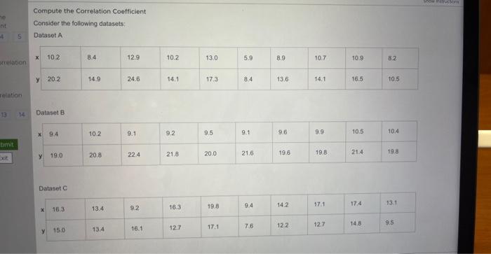 Solved Compute the Correlation Coefficient Consider the | Chegg.com