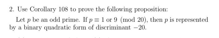 Solved 2. Use Corollary 108 to prove the following | Chegg.com