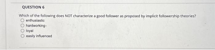 Solved Which of the following does NOT characterize a good | Chegg.com