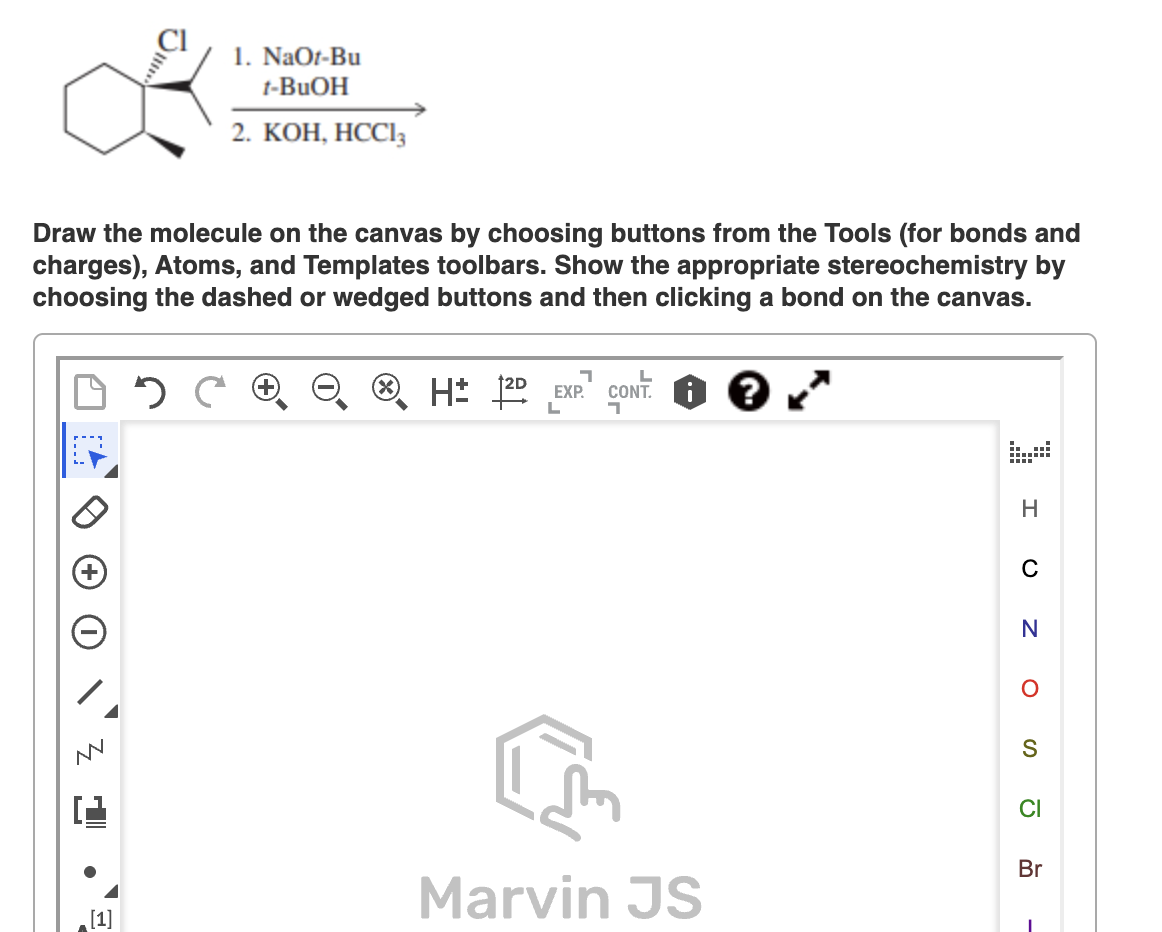 Solved Draw the molecule on the canvas by choosing buttons | Chegg.com