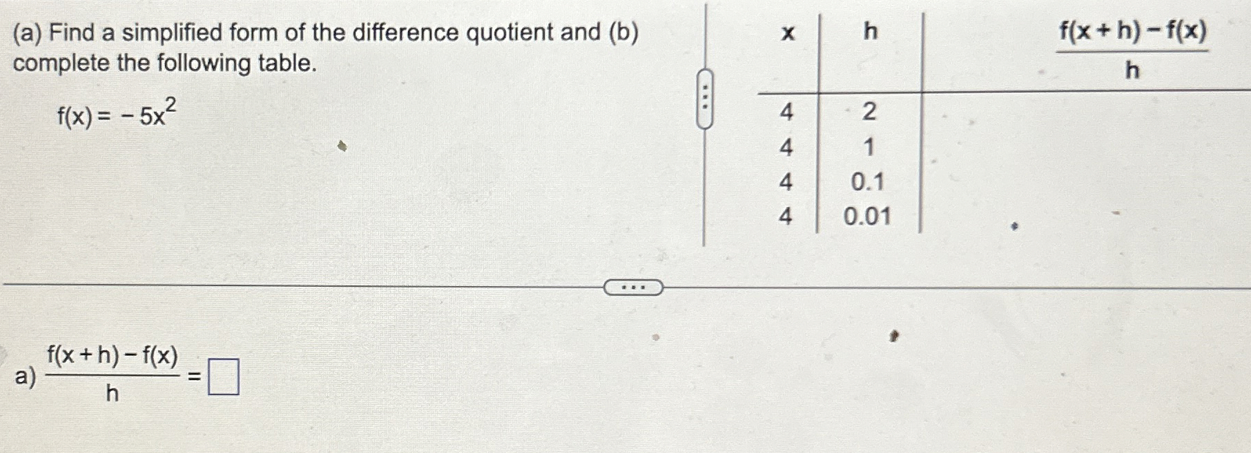 Solved (a) ﻿Find a simplified form of the difference | Chegg.com