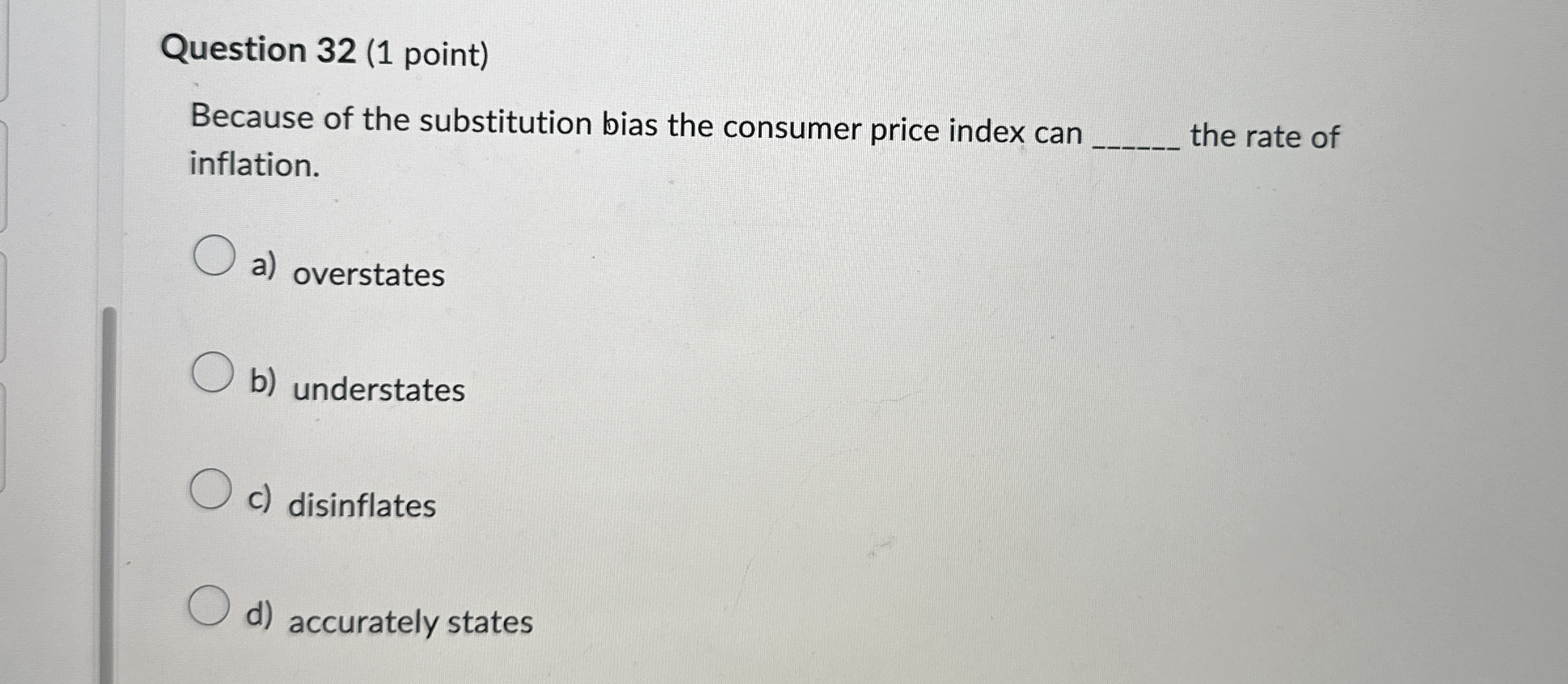 Solved Question 32 (1 ﻿point)Because of the substitution | Chegg.com