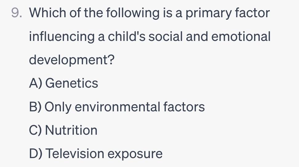 Solved 9. Which of the following is a primary factor | Chegg.com
