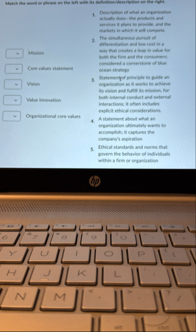 Solved Match the word or phrase on the left with its | Chegg.com