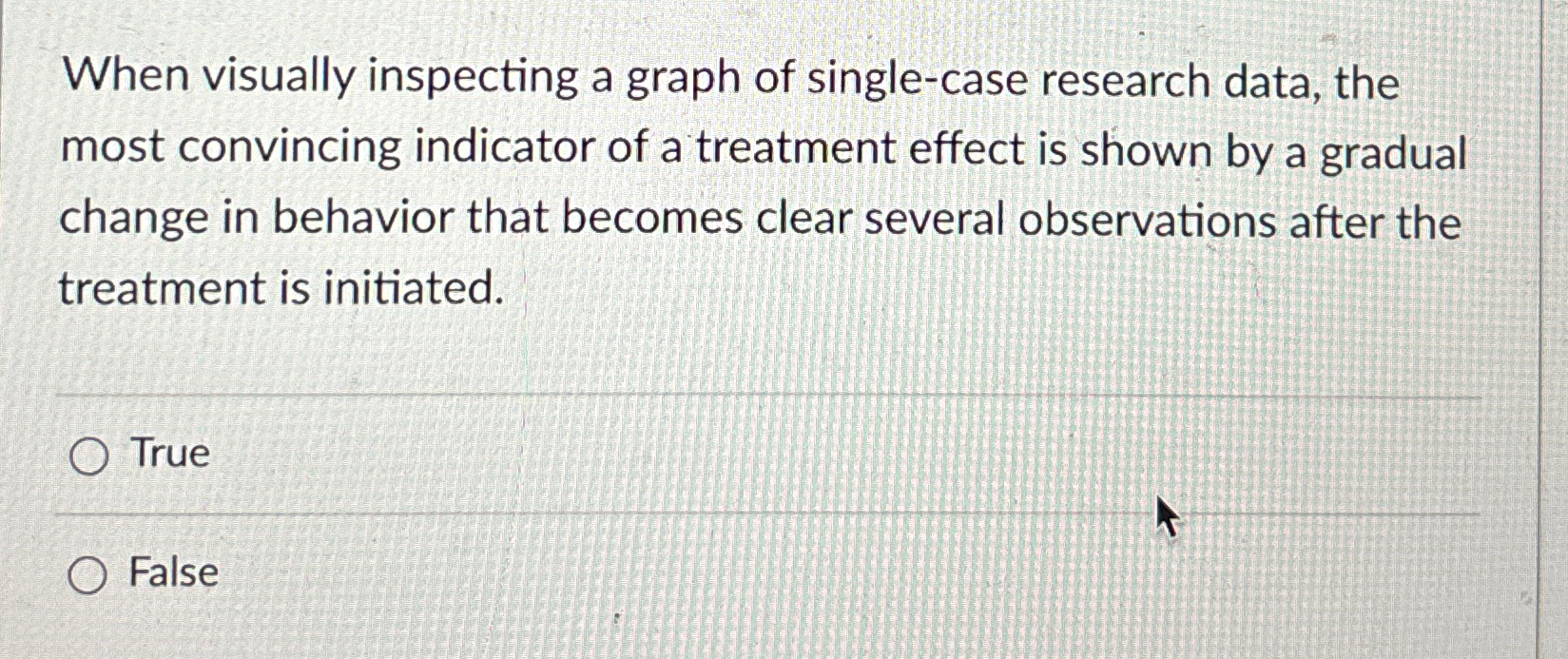 Solved When visually inspecting a graph of single-case | Chegg.com
