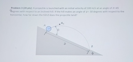 Solved Problem pts): A propentile is launched with an | Chegg.com
