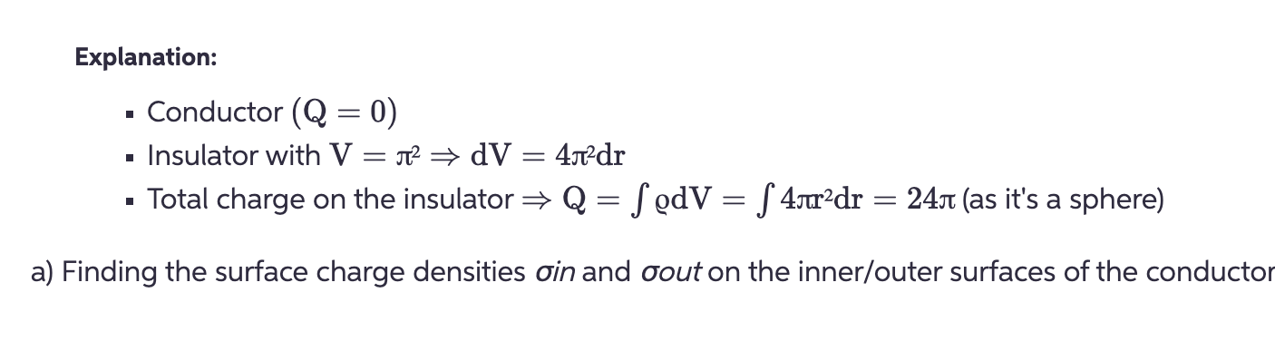 Total charge on the insulator | Chegg.com