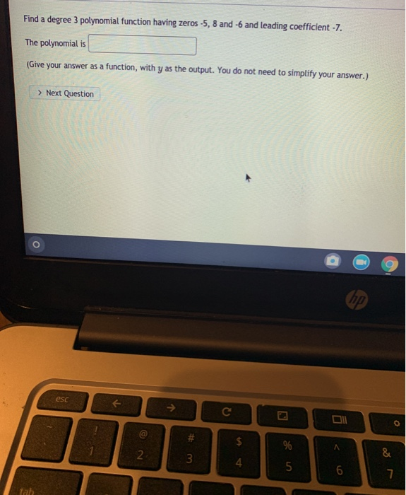Solved Find a degree 3 polynomial function having zeros -5, | Chegg.com