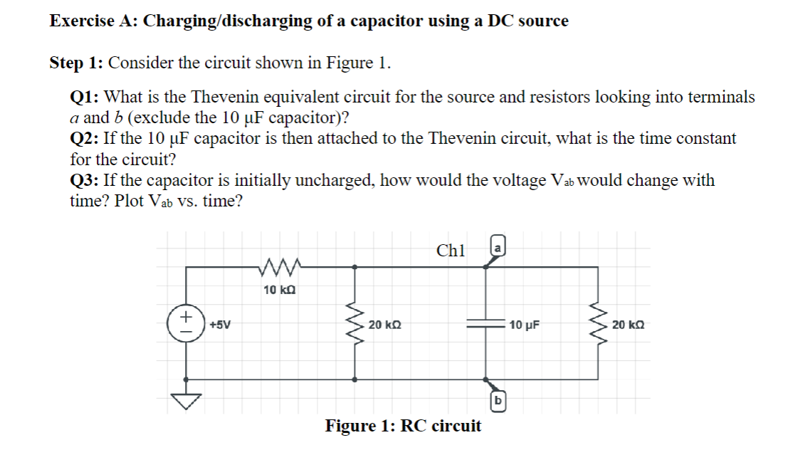 Solved Exercise A: Charging/discharging of a capacitor using | Chegg.com