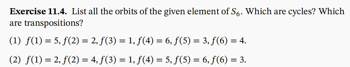 Solved List all the orbits of ﻿the given element of S6. | Chegg.com