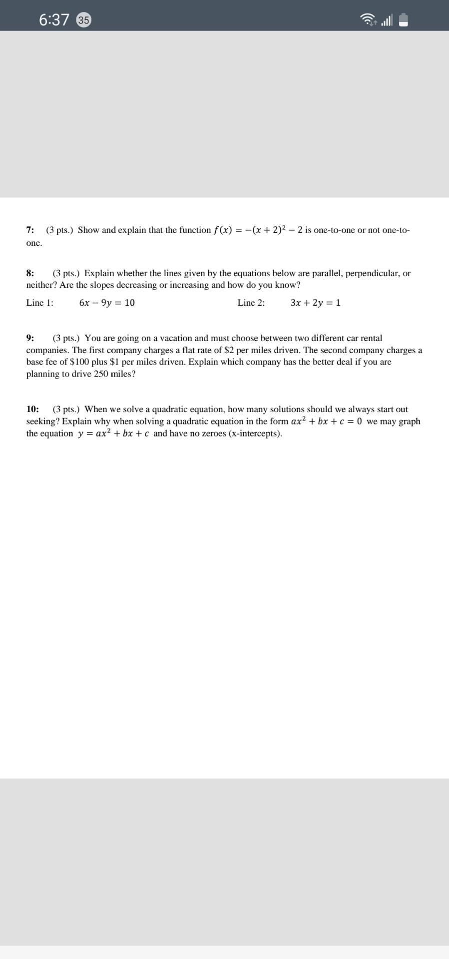 Solved 7: (3 pts.) Show and explain that the function | Chegg.com