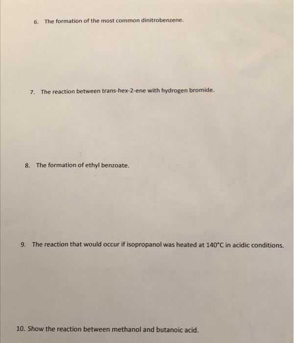 Solved MM: Name: Organic Reactions Worksheet 10A For the | Chegg.com