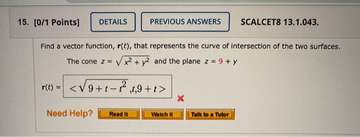 Solved 15. [O/1 Points] DETAILS PREVIOUS ANSWERS SCALCET8 | Chegg.com