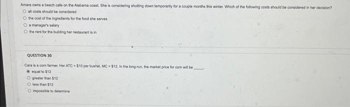 Solved Amara cwns a beach cale on the Alsbama cosst She is | Chegg.com