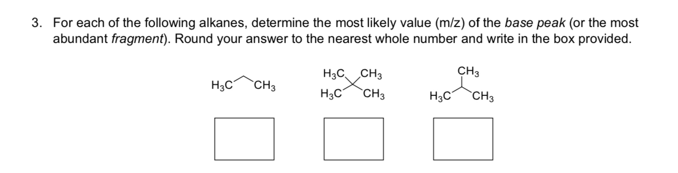 Solved For each of the following alkanes, determine the most | Chegg.com