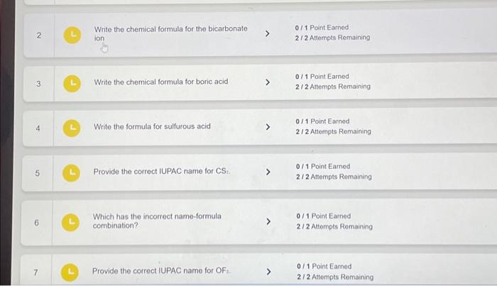Solved Write the chemical formula for the bicarbonate ion | Chegg.com