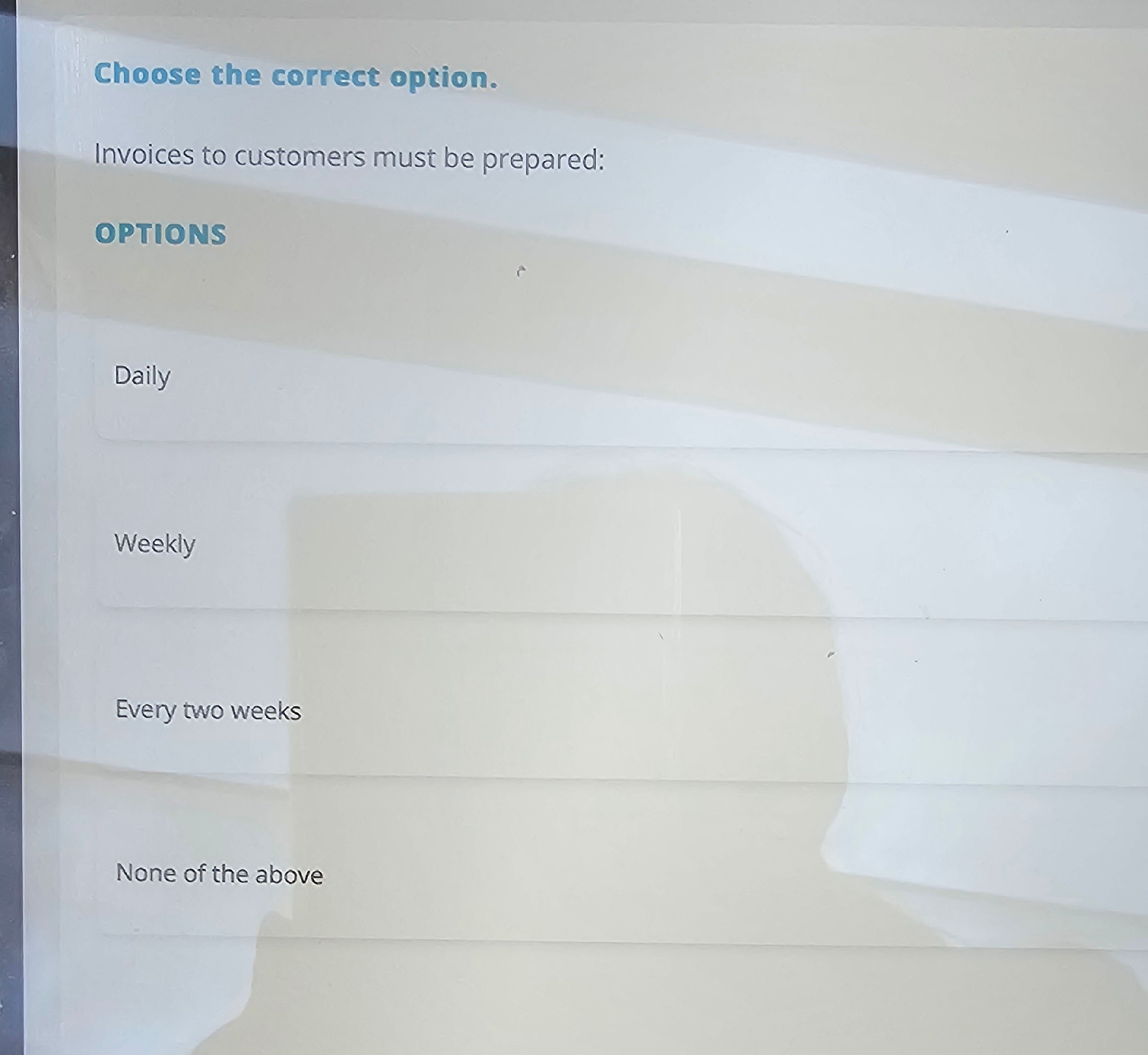Solved Choose the correct option.Invoices to customers must | Chegg.com