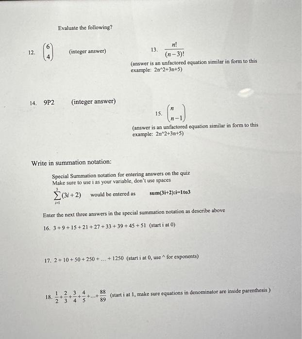 Solved Evaluate the following? (64) (integer answer) 13. | Chegg.com