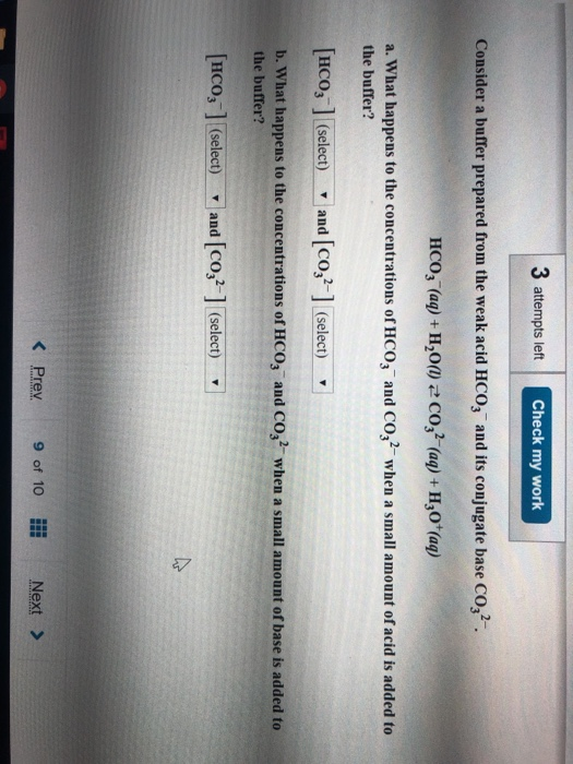 Solved 3 attempts left Check my work Consider a buffer | Chegg.com