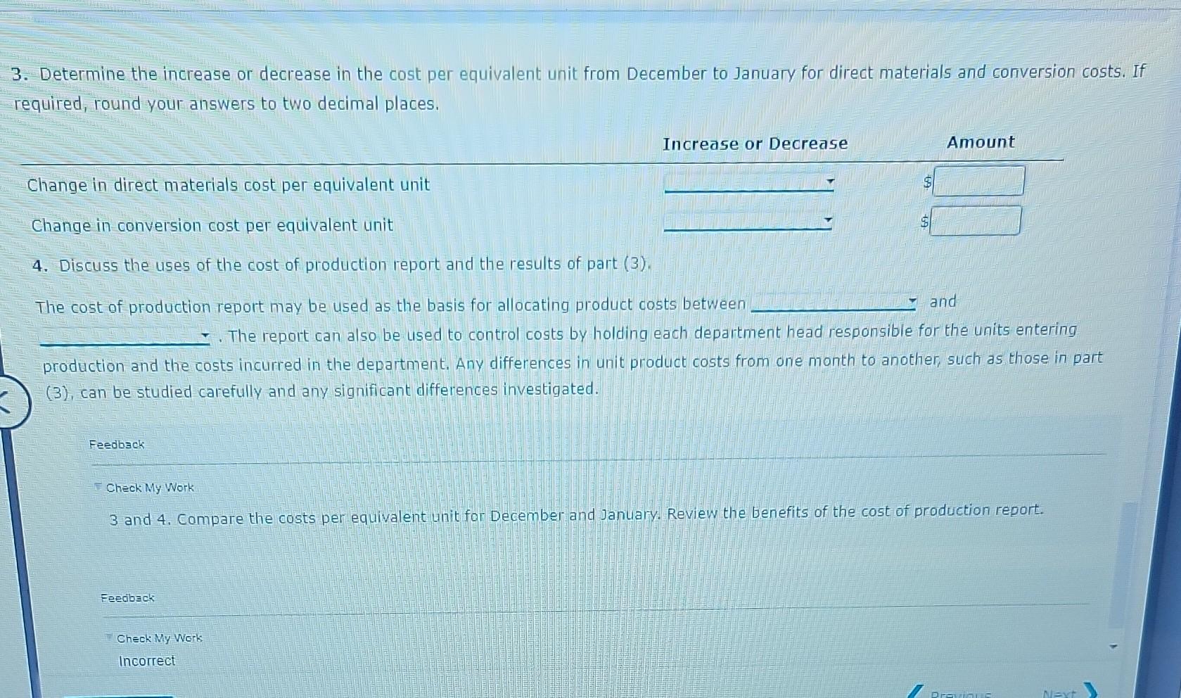 Solved Equivalent Units and Related Costs; Cost of | Chegg.com