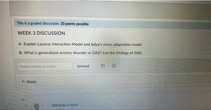Solved A- Explain Lazarus interaction Model and Selye's | Chegg.com
