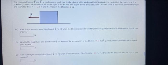 Solved Two horizontal forces, and are acting on a book that | Chegg.com