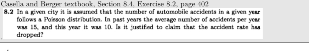Solved Casella and Berger textbook, Section 8.4, ﻿Exercise | Chegg.com