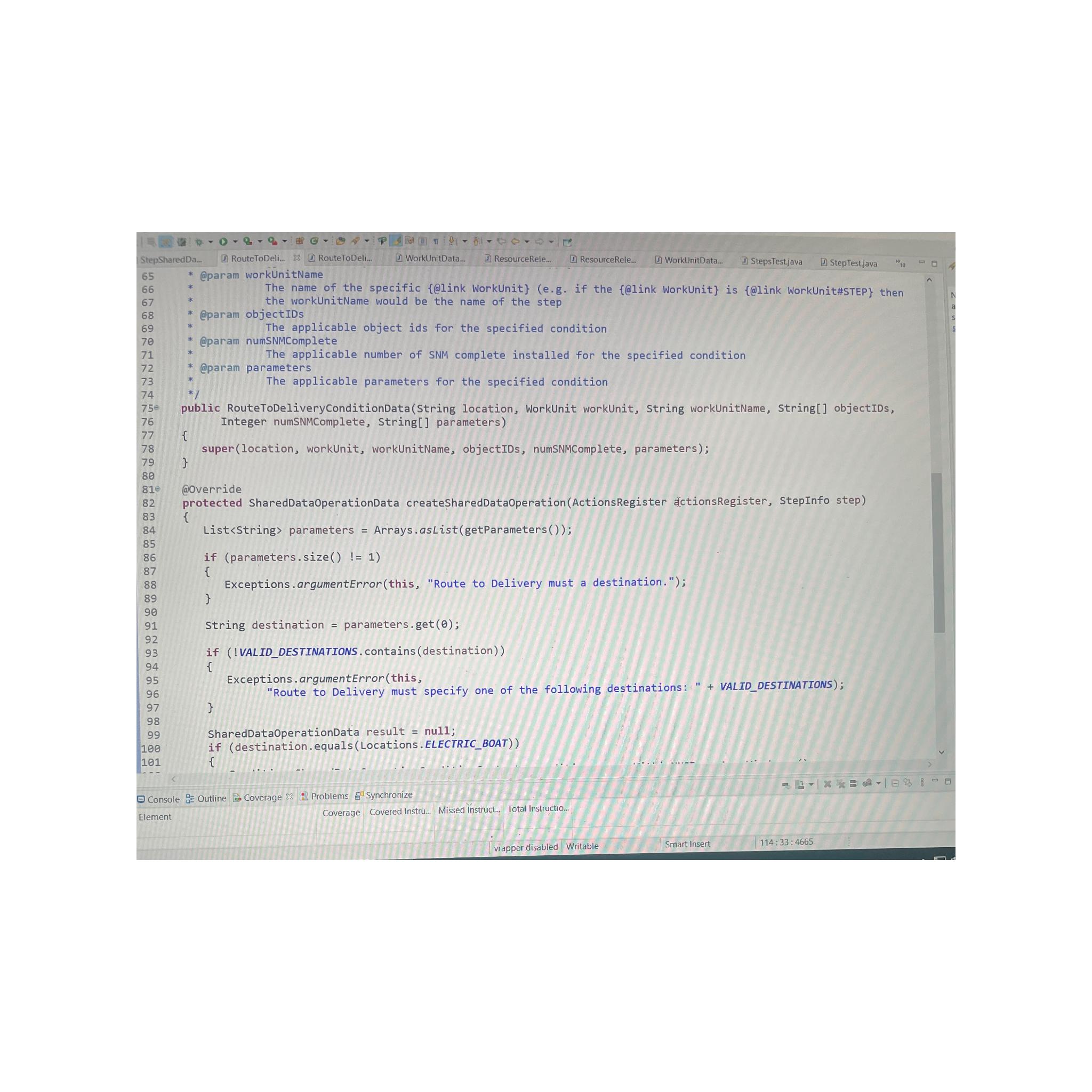35**?public final class RouteToDeliveryConditionData | Chegg.com