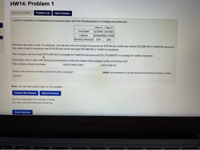 Solved Hw14 Problem 1 Previous Problem Problem Ust Next 