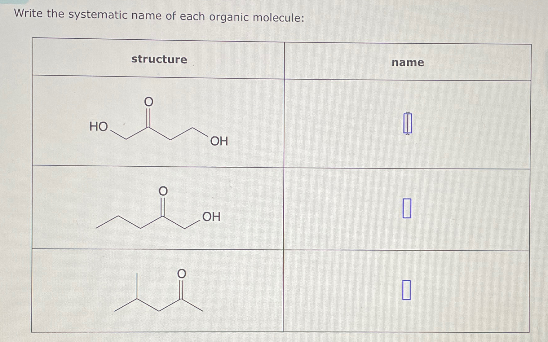 Solved Write the systematic name of each organic | Chegg.com