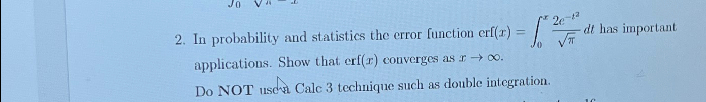 Solved In probability and statistics the error function | Chegg.com