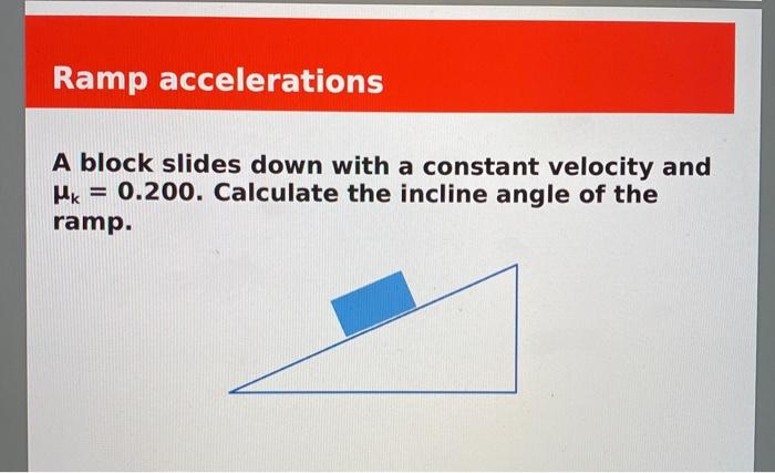 Solved Ramp accelerations A block slides down with a | Chegg.com