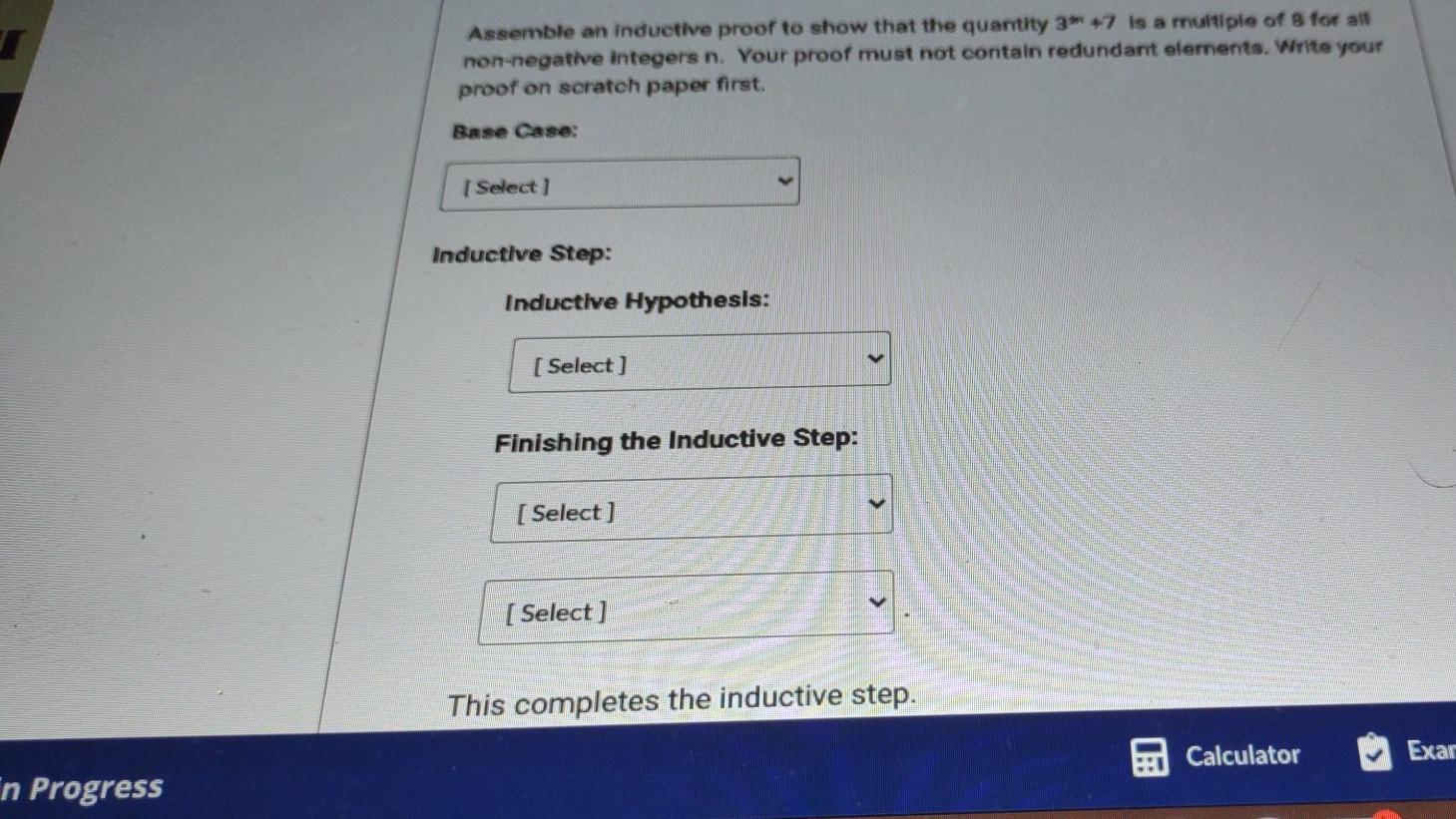 Solved Assemble an Inductive proof to show that the quantity | Chegg.com