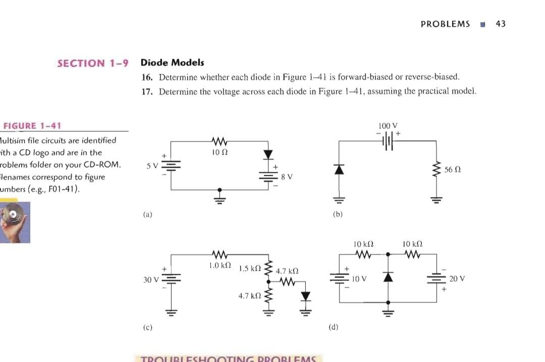 Solved SECTION 1-9 Diode Models 16. Determine whether each | Chegg.com Solved SECTION 1-9 Diode Models 16. Determine whether each | Chegg.com