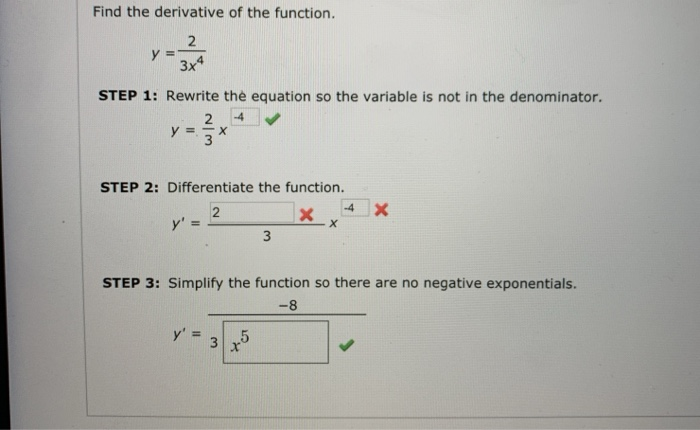 Solved Find the derivative of the function. STEP 1: Rewrite | Chegg.com