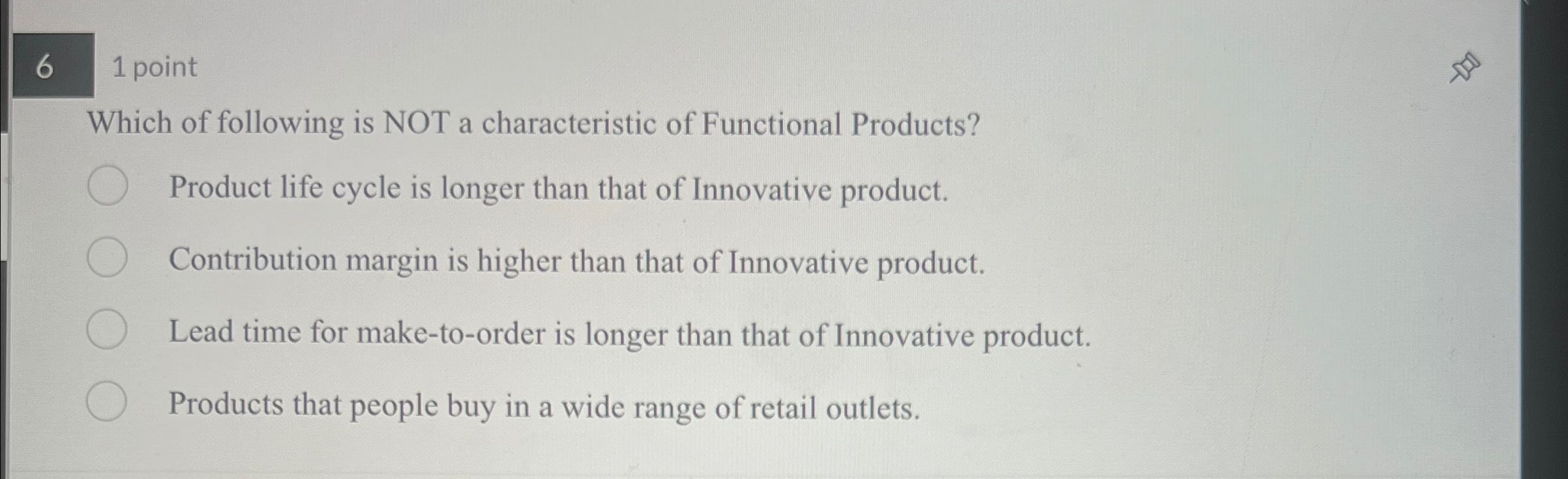 Solved 61 ﻿pointWhich of following is NOT a characteristic | Chegg.com