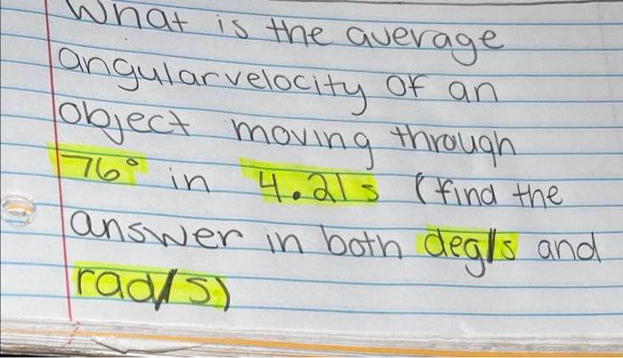 Solved What is the average angular velocity of an object | Chegg.com