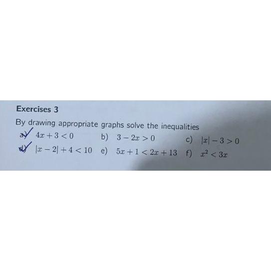 Solved Exercises 3By drawing appropriate graphs solve the | Chegg.com