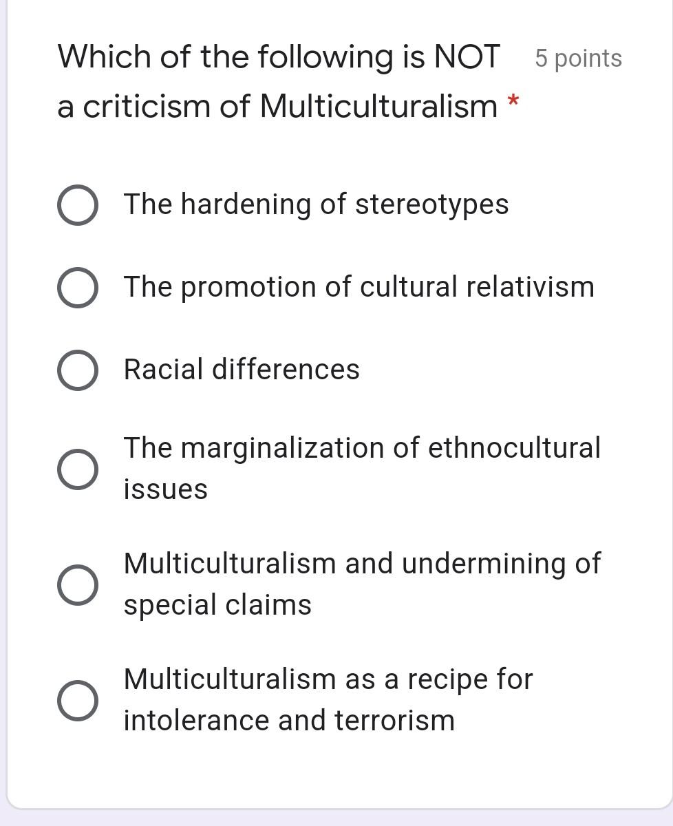 Solved Which of the following is NOT 5 points a criticism of | Chegg.com