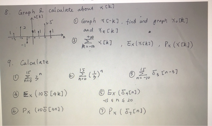 Solved 8. Graph & calculate about xck] xl ki Graph & c-k], | Chegg.com
