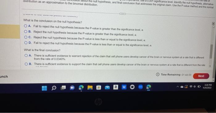 Solved In a study of 420,063 coll phone users, 136 subjects | Chegg.com