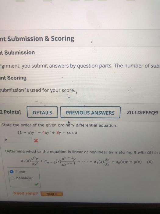 Solved nt Submission & Scoring at Submission ignment, you | Chegg.com