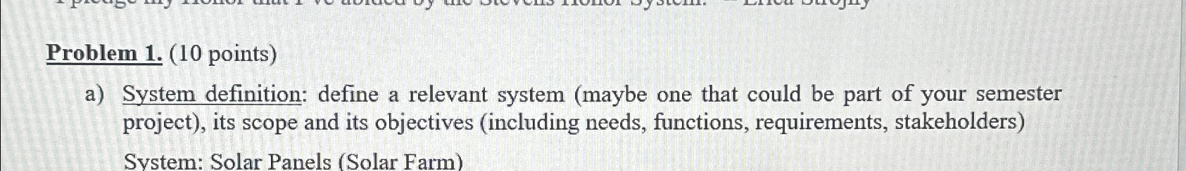 Solved Problem 1. (10 ﻿points)a) ﻿System definition: define | Chegg.com