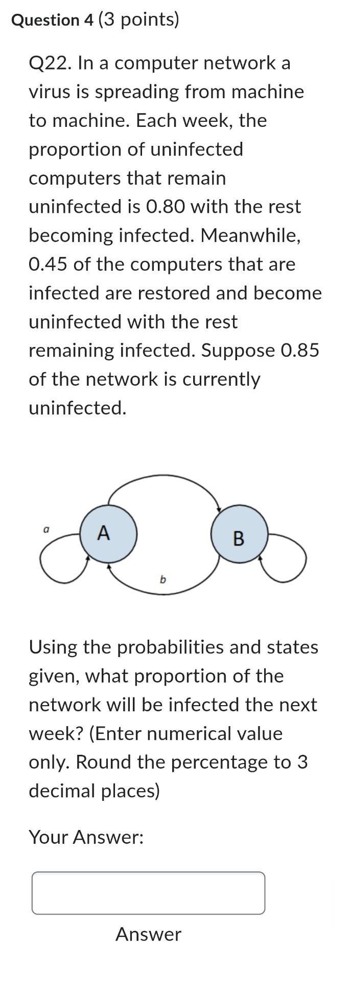 Solved Q22. In a computer network a virus is spreading from | Chegg.com