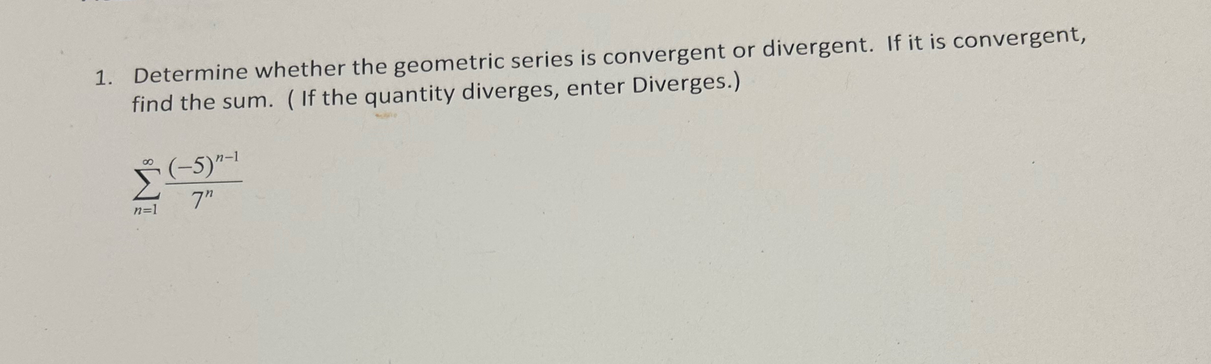 Solved Determine whether the geometric series is convergent | Chegg.com