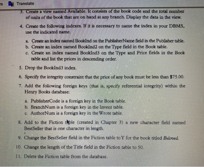 Solved VS Translate 3. Create a view named Available it | Chegg.com